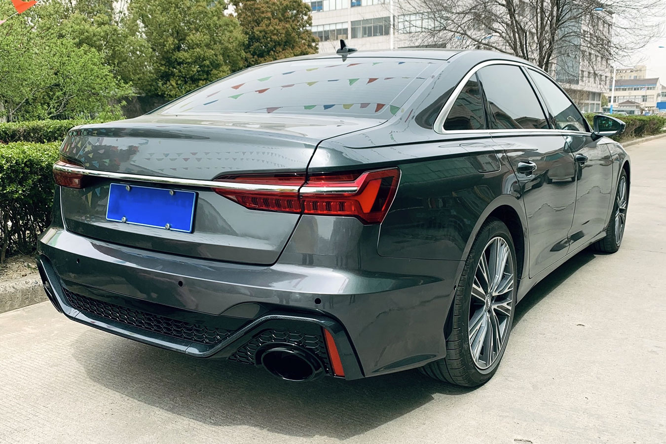 BKM Rear Bumper Set With Rear Diffuser And Muffler RS Style Fits